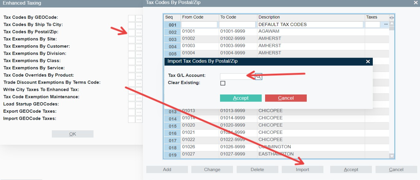 Configuring Tax Tables by Postal/Zip and Importing from Avalara